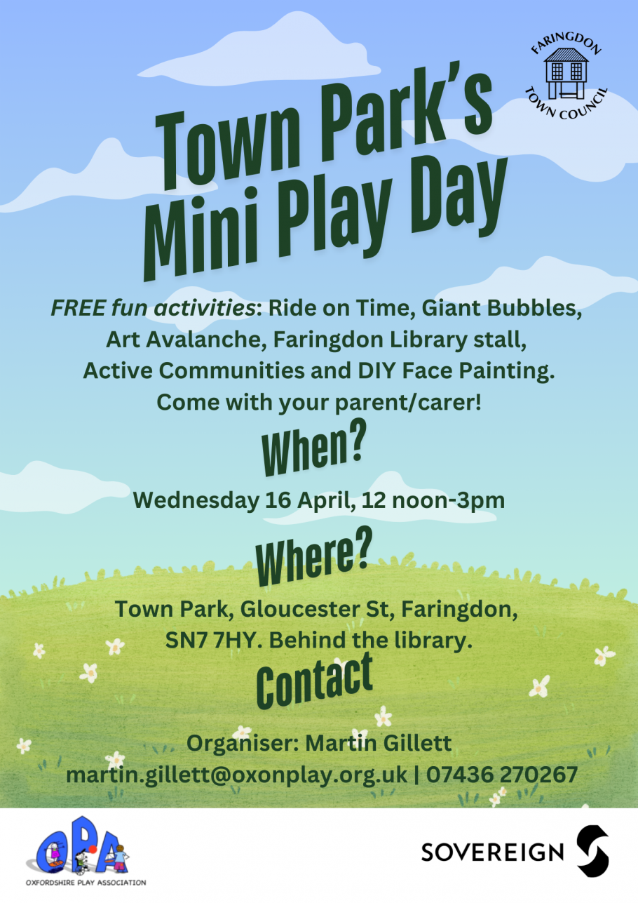 Mini Play Day at Town Park, by the library – Faringdon Town Council